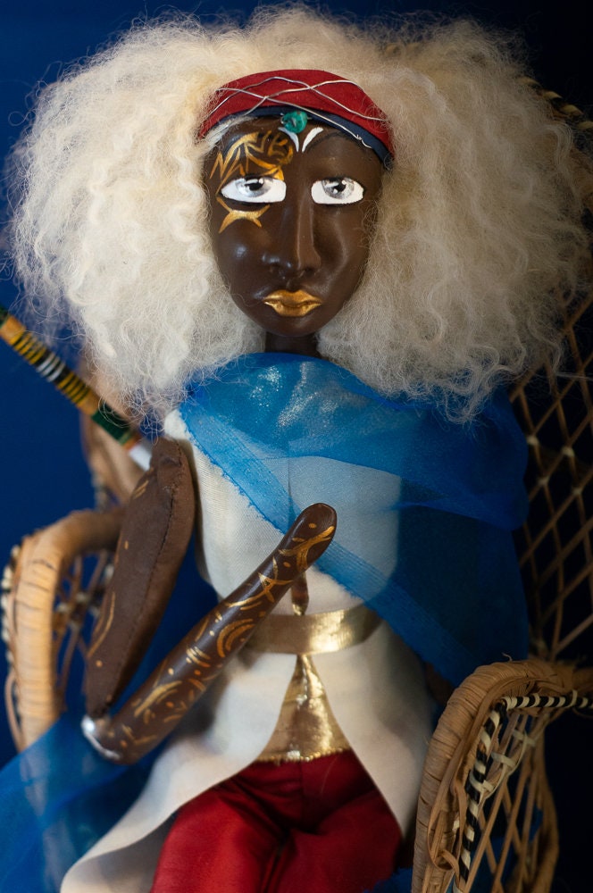 African American Black Art Doll OOAK Handmade Folk Clay Sculpture ...