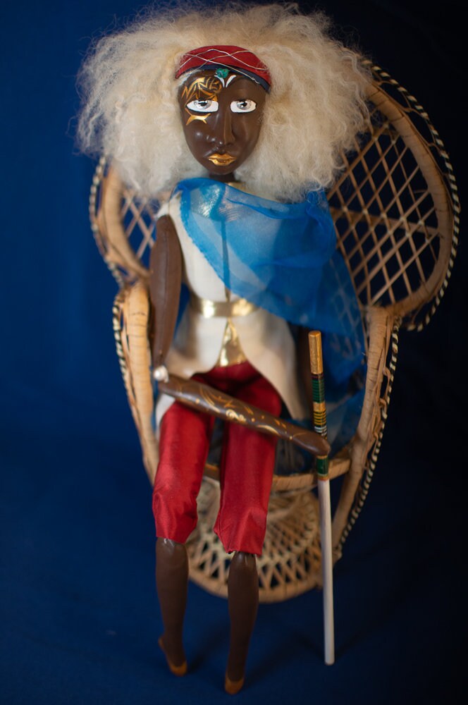 African American Black Art Doll OOAK Handmade Folk Clay Sculpture ...