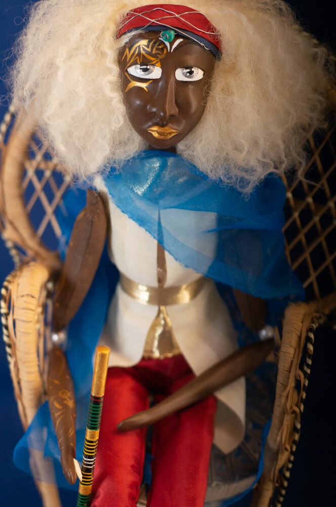African American Black Art Doll OOAK Handmade Folk Clay Sculpture ...