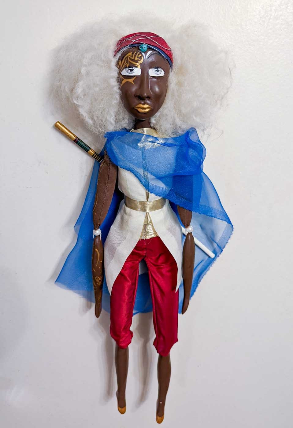 African American Black Art Doll OOAK Handmade Folk Clay Sculpture ...
