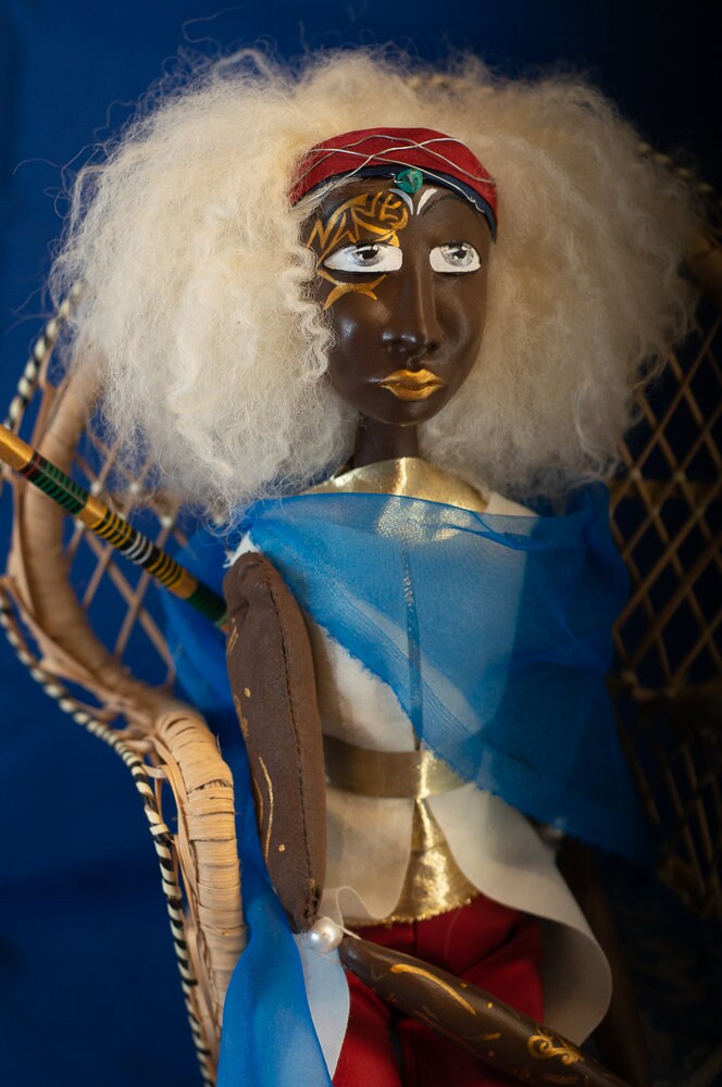 African American Black Art Doll OOAK Handmade Folk Clay Sculpture ...