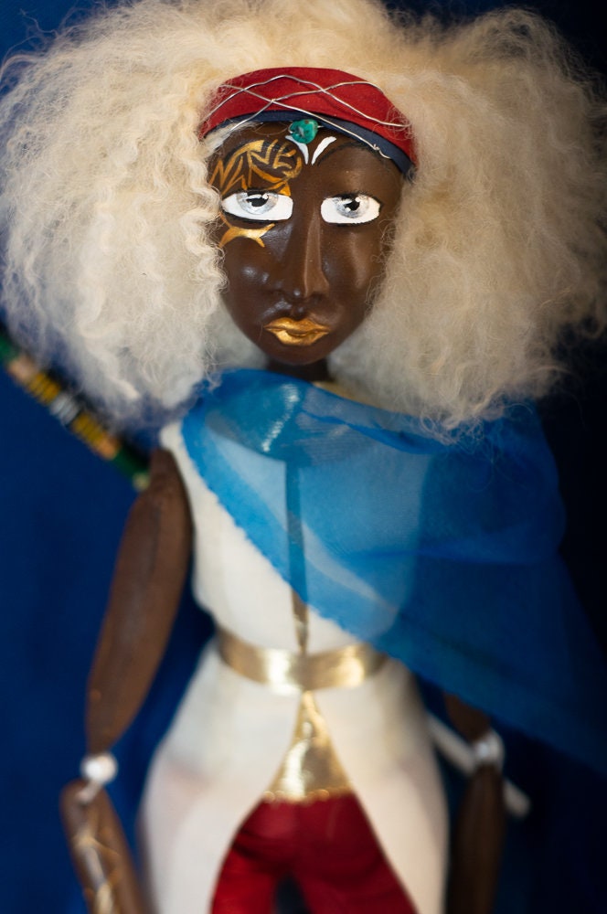 African American Black Art Doll OOAK Handmade Folk Clay Sculpture ...