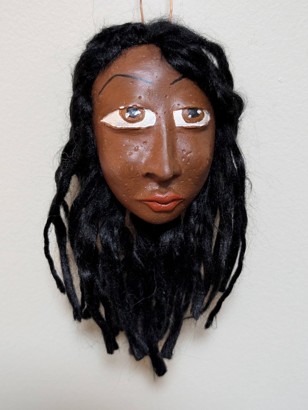 Hand-painted Plaster Art Doll: African American Ornament, Wall Decor - Etsy