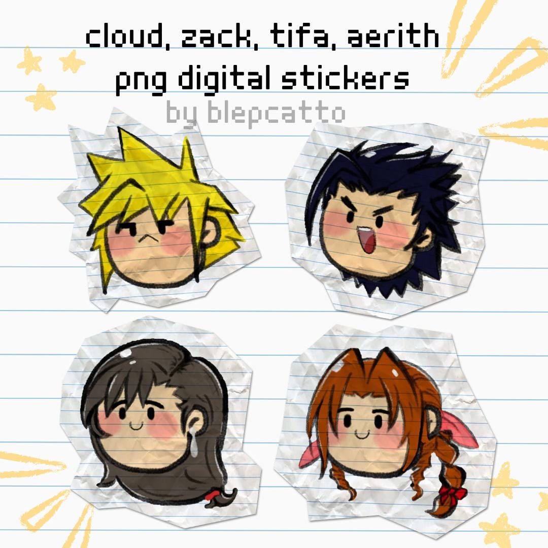 Final Fantasy 7 Chibi Art | Digital Stickers | Clipart Pack - Etsy