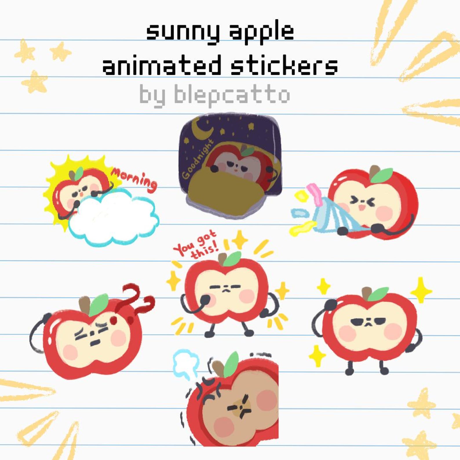 Caleb Sunny Apple Love and Deepspace Digital Stickers | Animated ...