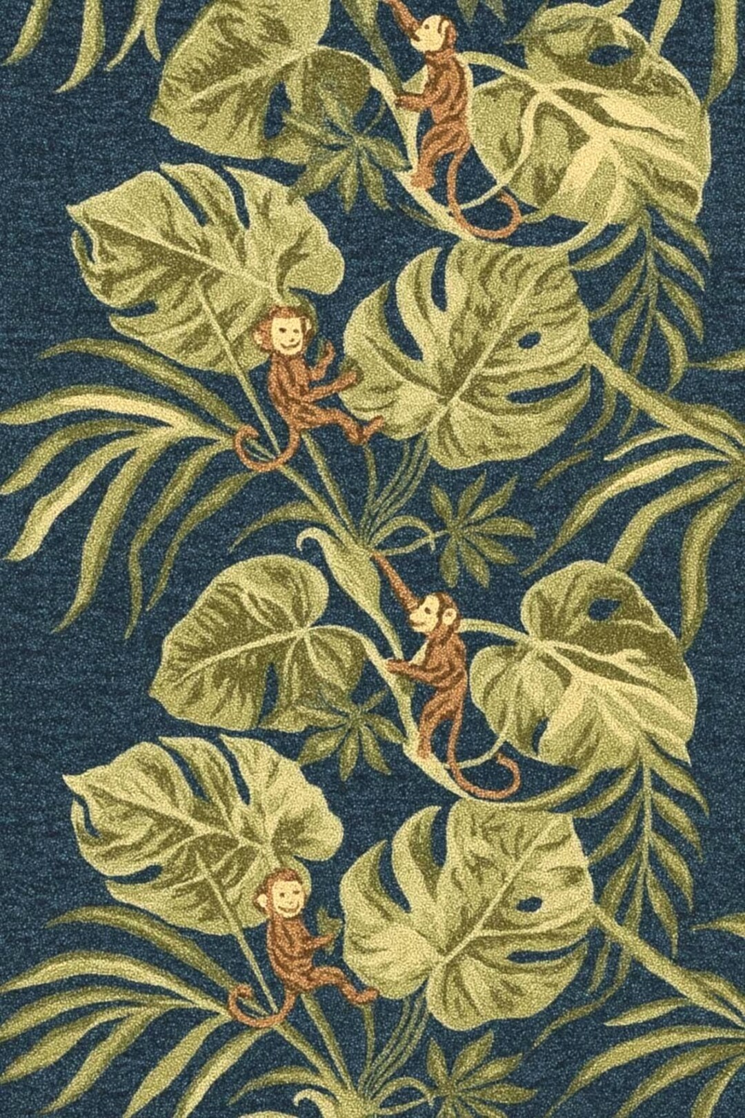 Handmade Tufted Wool Rug: Playful Monkeys in Jungle Foliage - Etsy