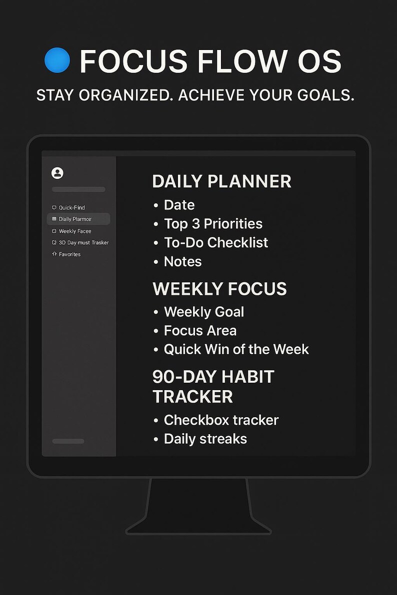 Focus Flow OS – Notion Productivity Template | Daily Planner, Habit Tracker & Goals | Trilingual ...