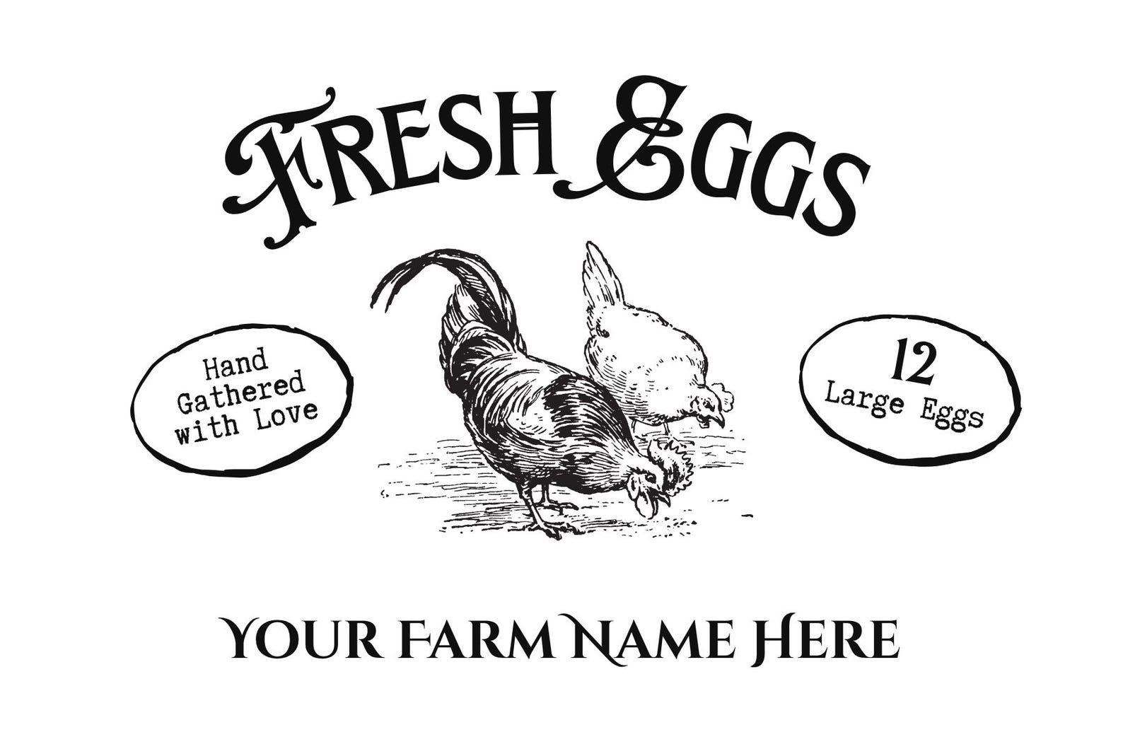 Custom Egg Carton Stickers • Personalized Farm Name Labels • Waterproof ...