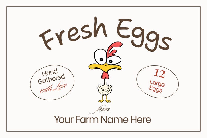 Custom Egg Carton Stickers • Personalized Farm Name Labels • Waterproof ...