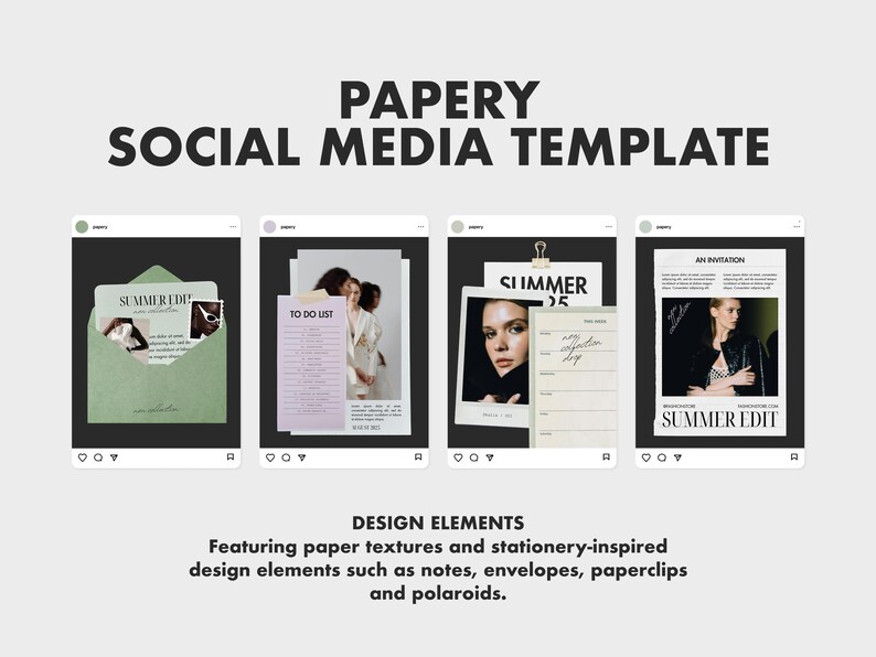 Paper Texture Social Media Template: Collage Style, Editorial Design ...