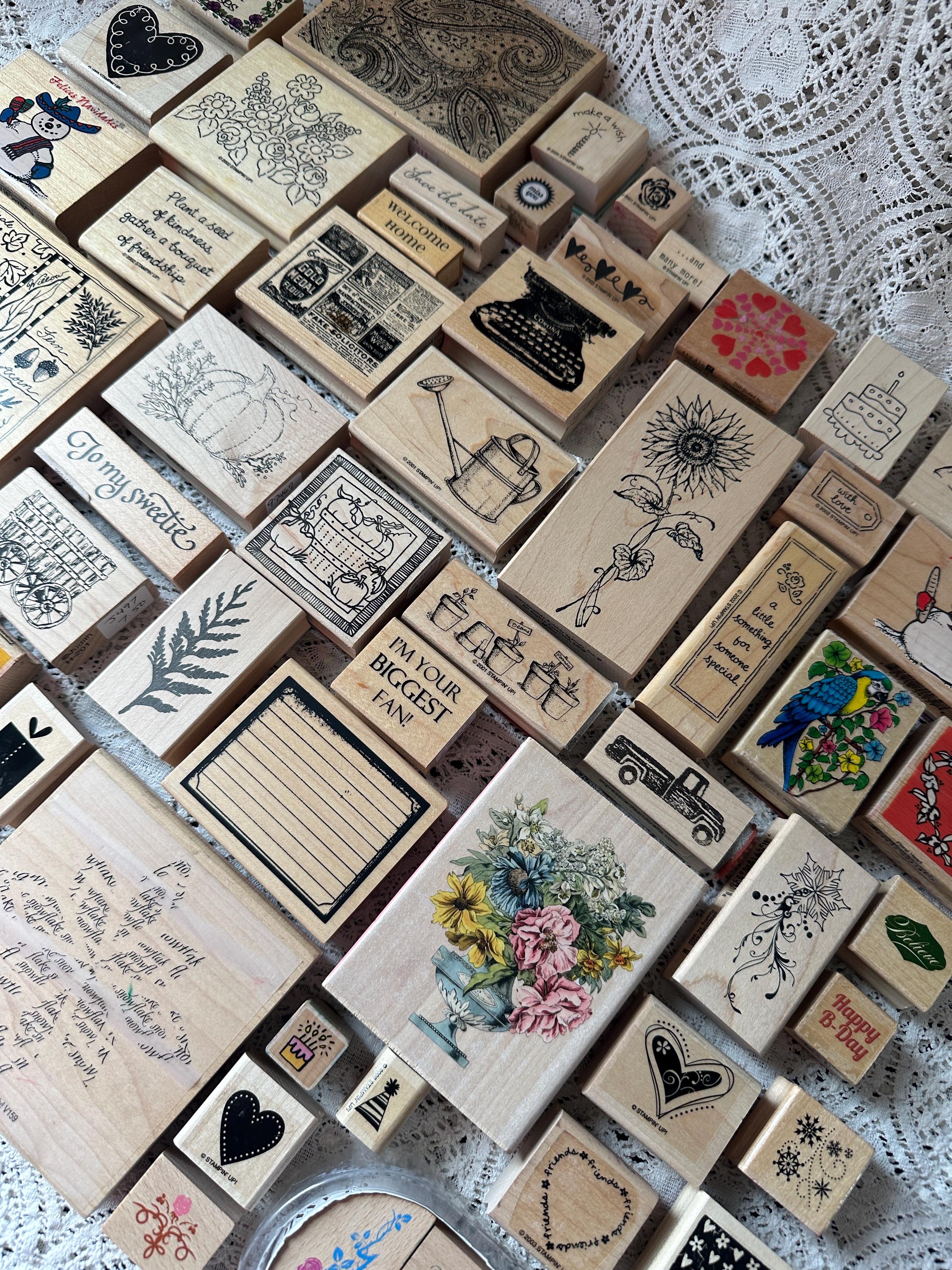 1lb of Vintage Wooden Stamps| Mystery Wooden Stamp Box| Scrapbooking ...