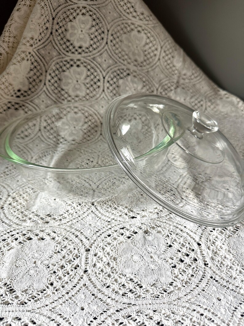 Vintage Pyrex 2qt Clear Glass 024 Round Casserole Baking Dish With Lid ...