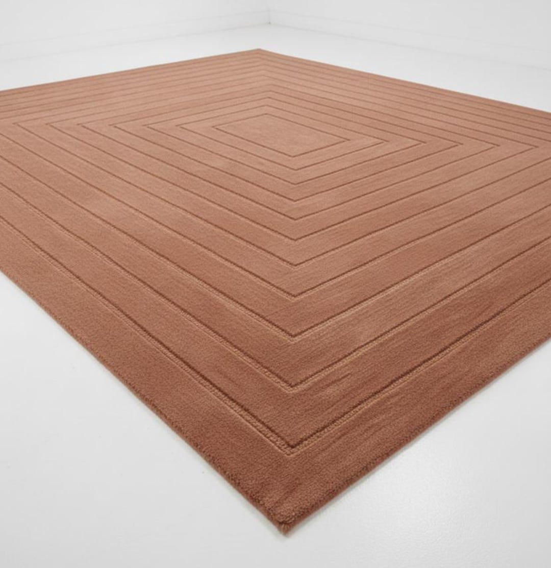 Hand Tufted Wool Rug: Modern Graphic Cut Pile Carpet - Etsy