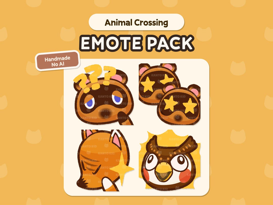 Animal Crossing Emote Pack (4) | Twitch, Discord, Youtube - Etsy