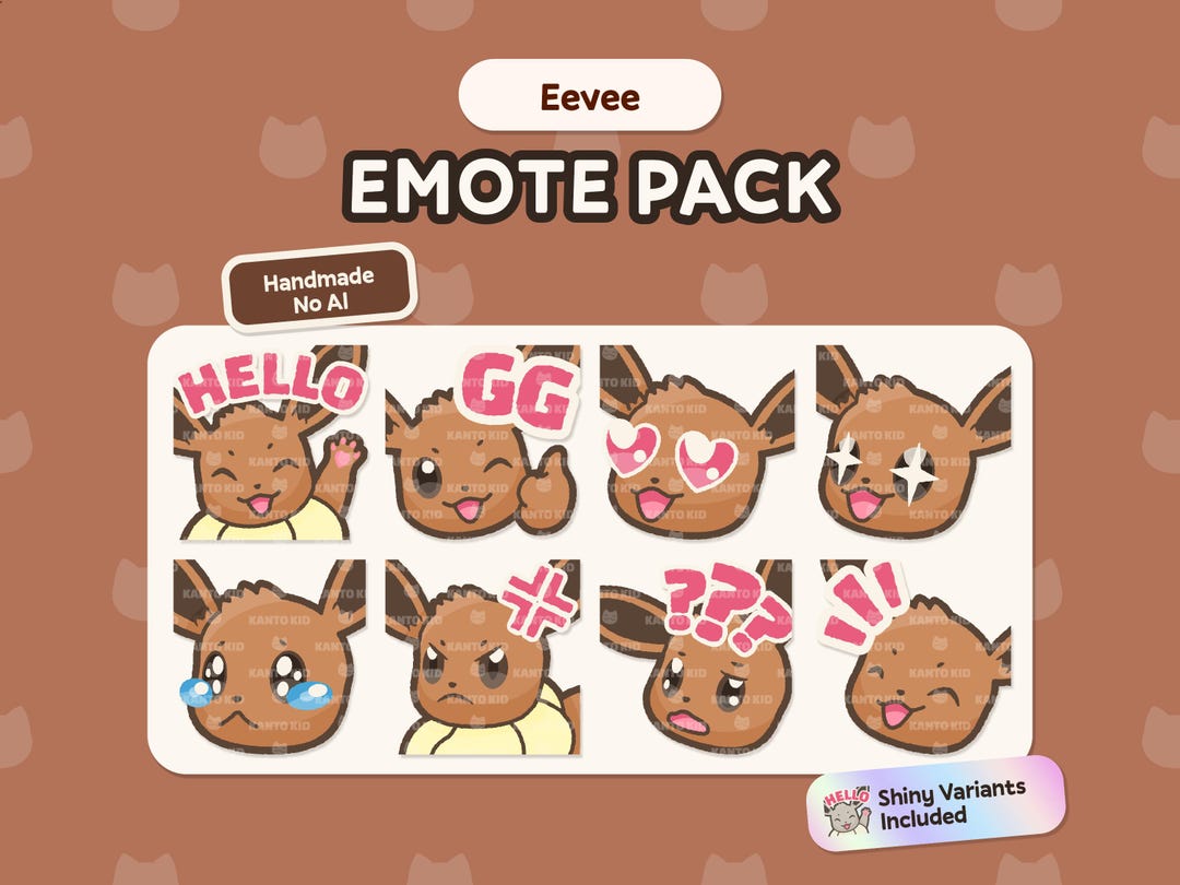 Eevee Pack – 8 Pokemon Emotes | Twitch, Discord, Youtube - Etsy