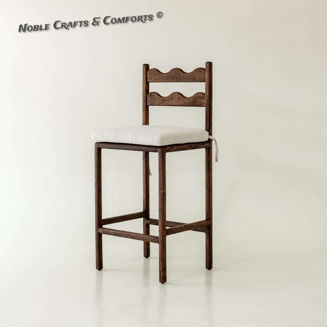 Charlie Oak Wood Counter Stool. - Etsy