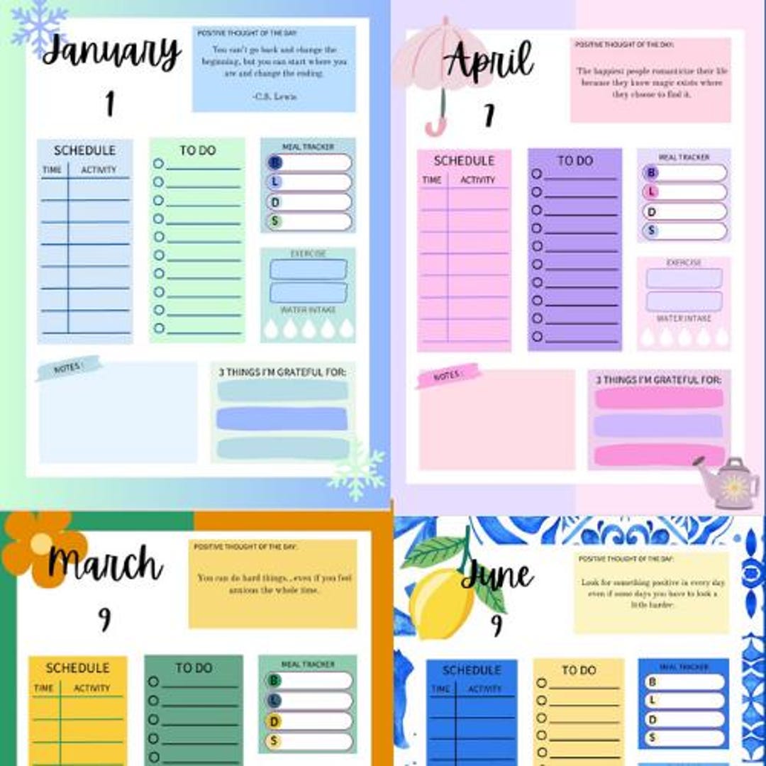 Daily Positivity Planner: Printable PDF, Undated Organizer - Etsy
