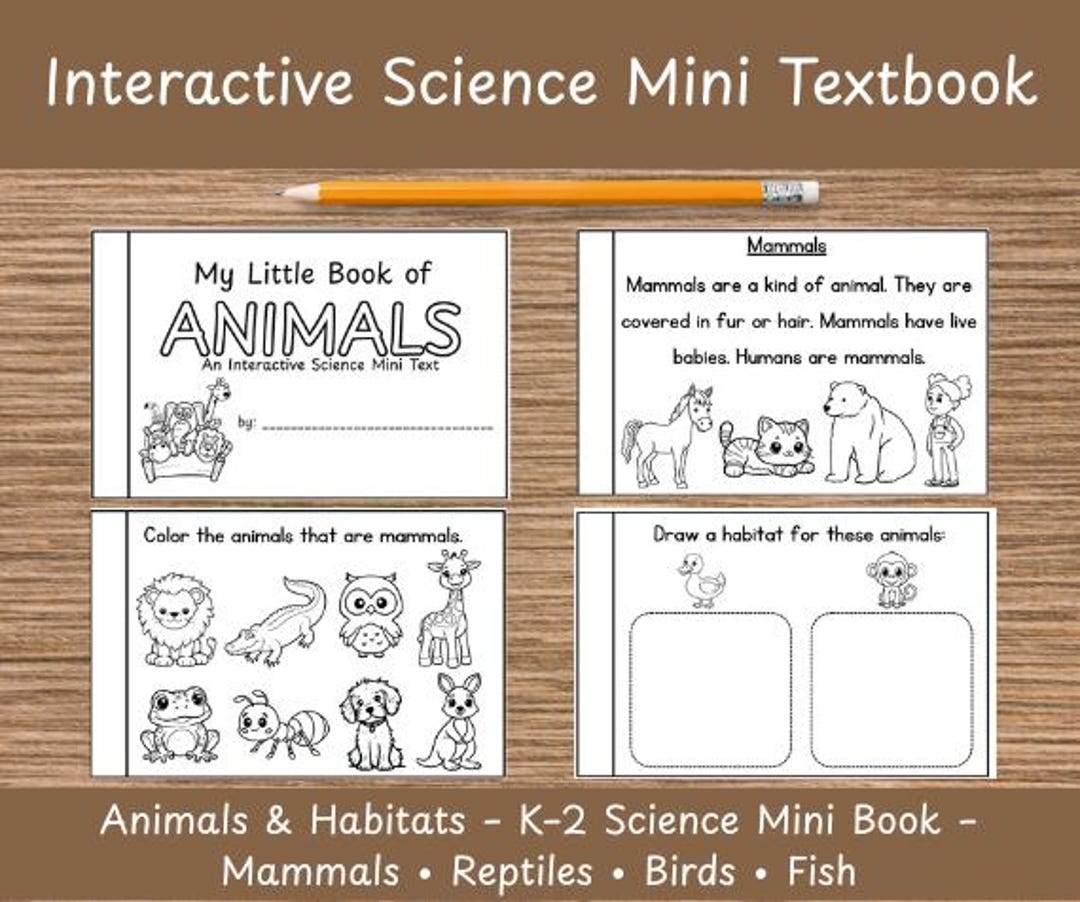 Interactive Science Mini Textbook Animals| Mammals, Reptiles, Birds ...