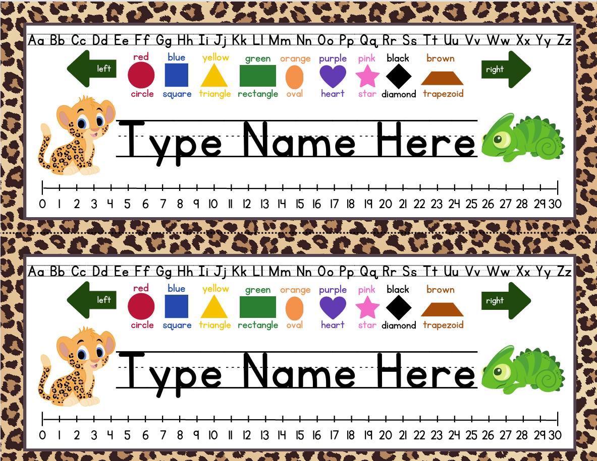 Jungle Theme Student Desk Name Plate Editable in Canva - Etsy