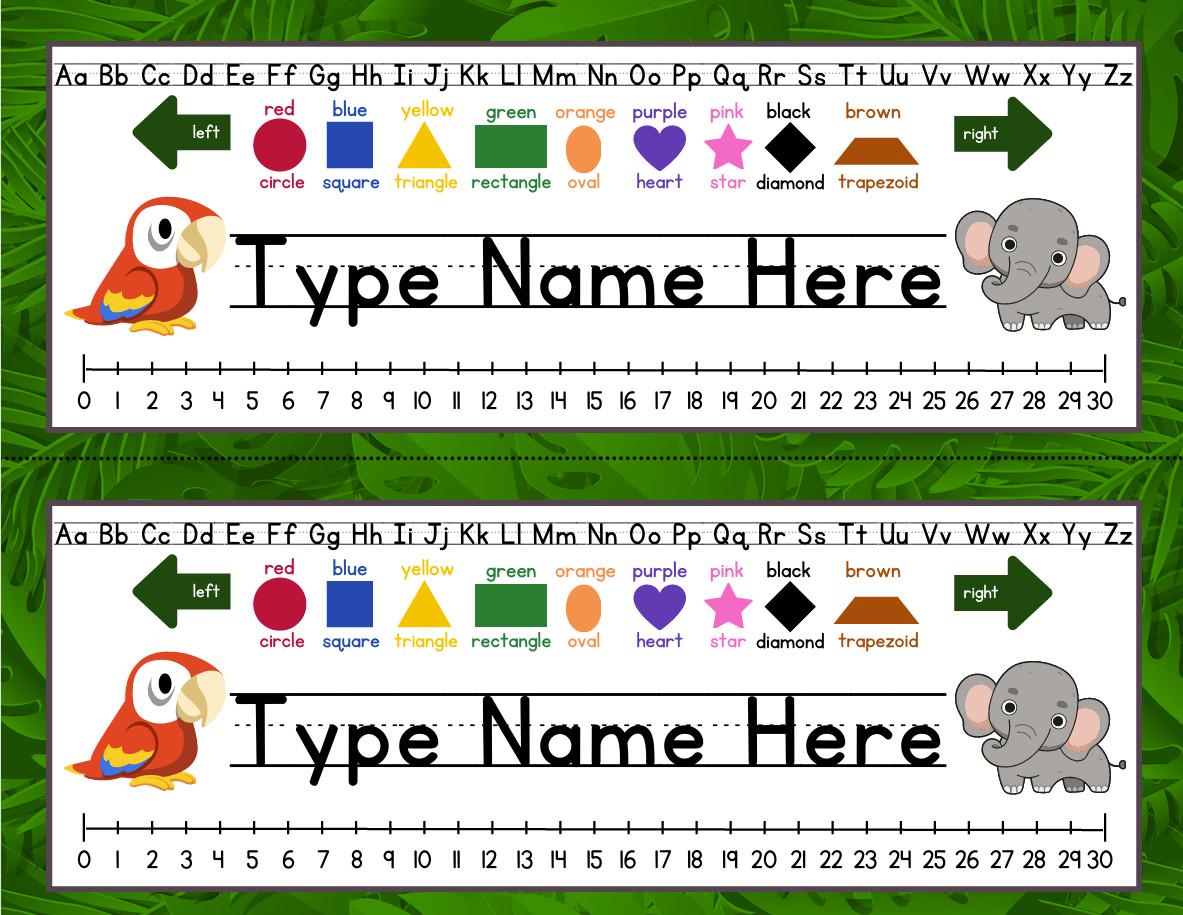 Jungle Theme Student Desk Name Plate Editable in Canva - Etsy