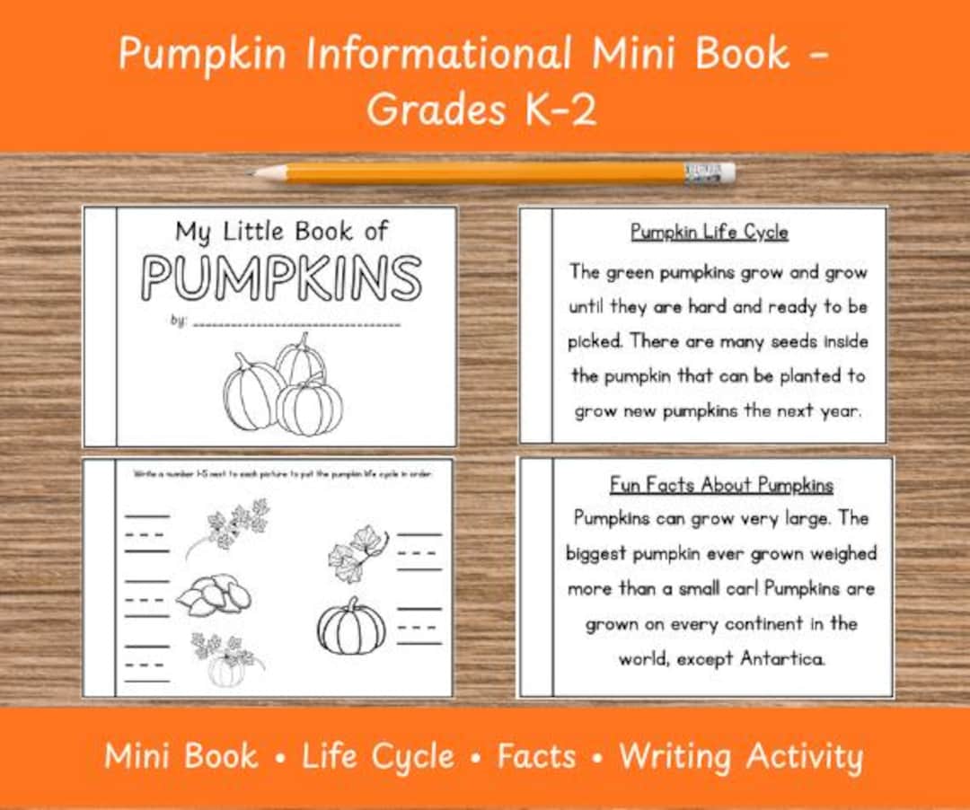 Pumpkin Informational Mini Book – Grades K–2 - Etsy
