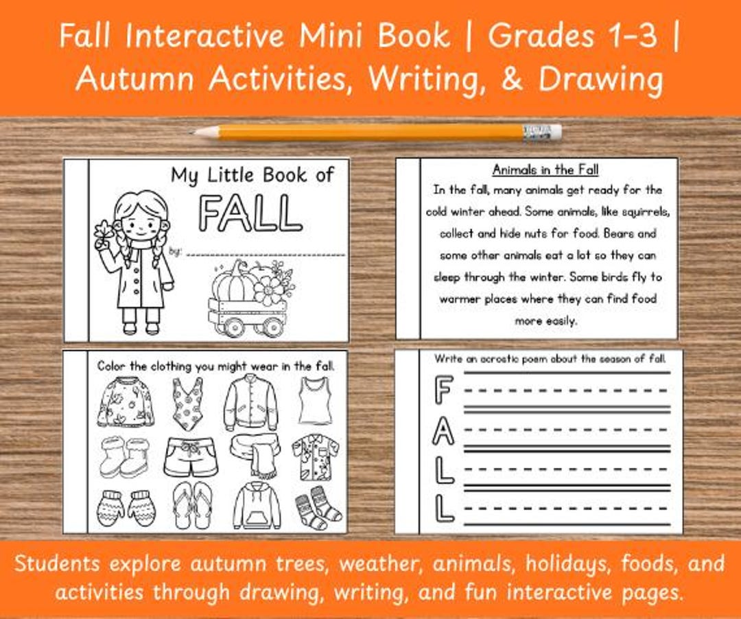 Fall Interactive Mini Book | Grades 1–3 | Autumn Activities, Writing ...