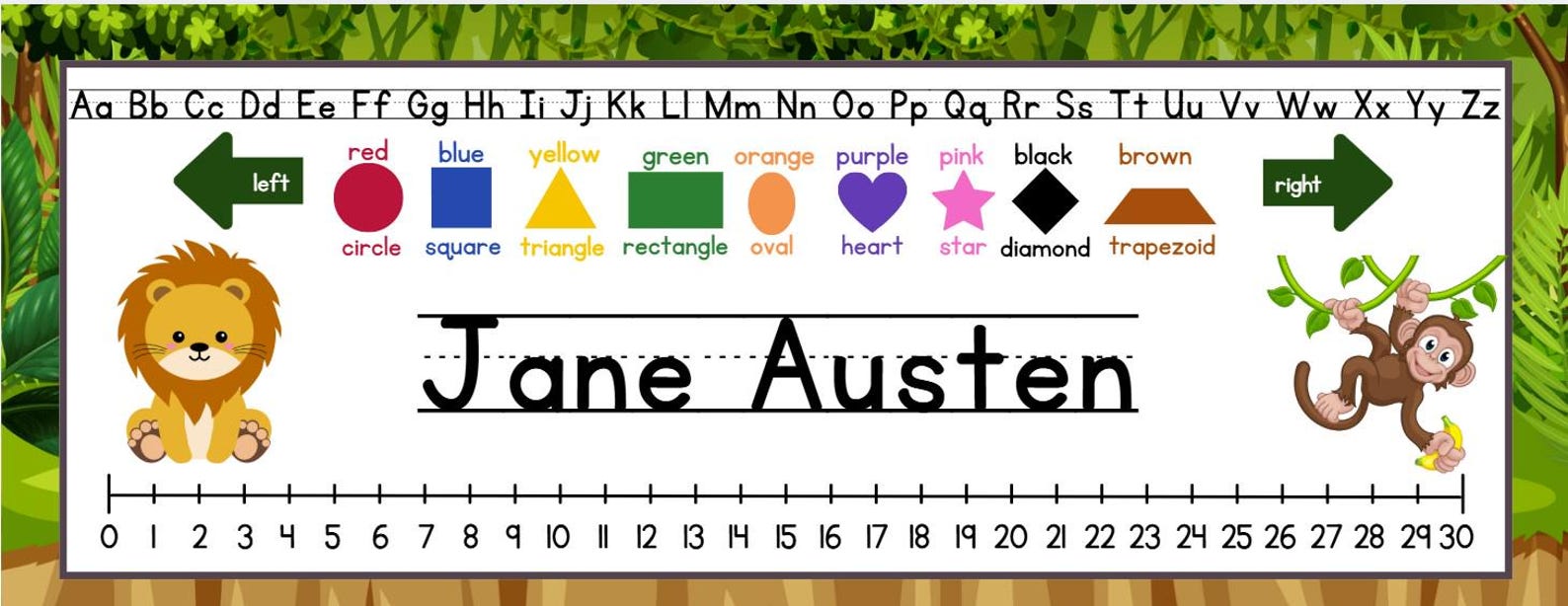 Jungle Theme Student Desk Name Plate Editable in Canva - Etsy