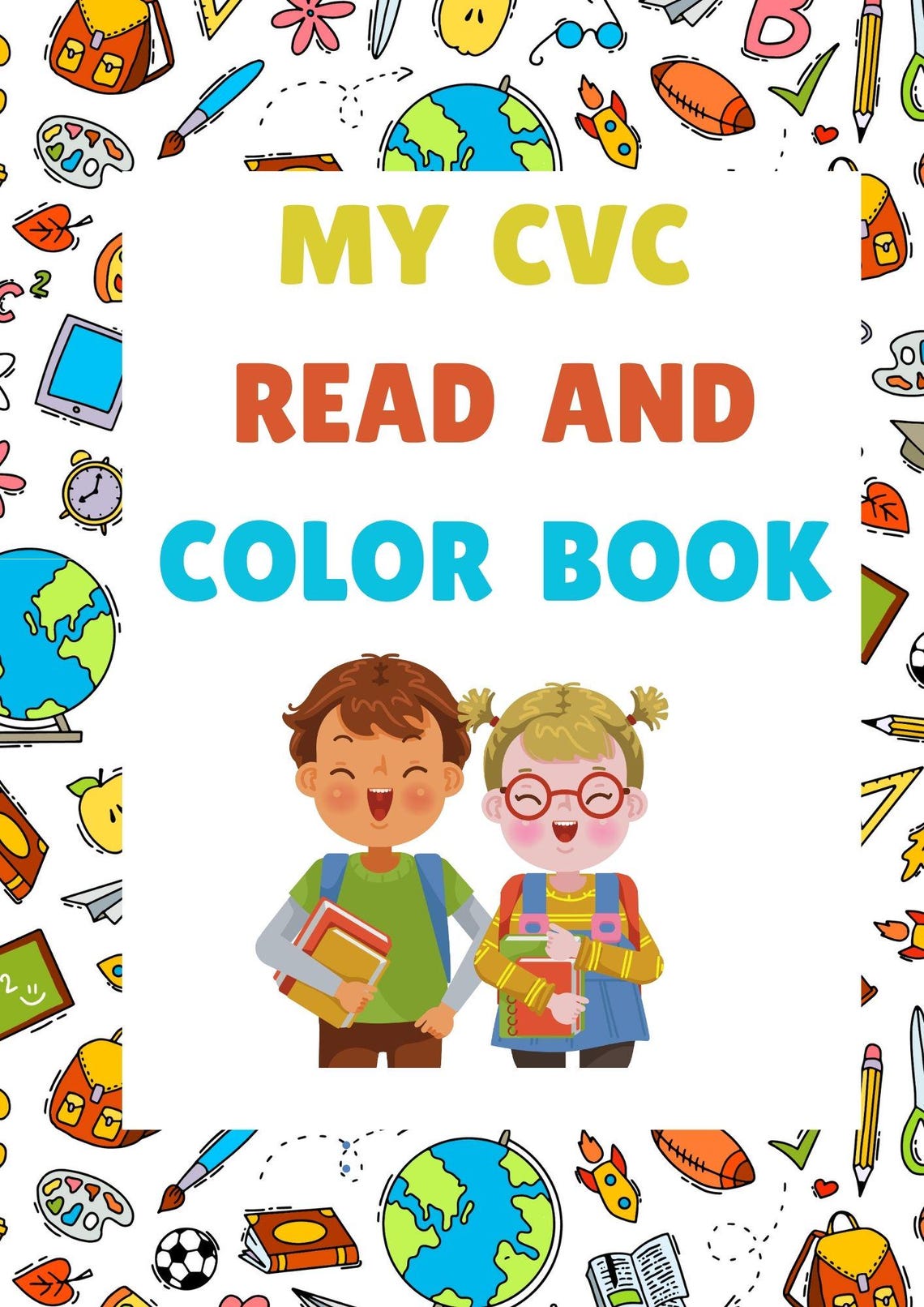 CVC Read & Color Workbook: Reading Fluency, Phonics Printable for Kids ...