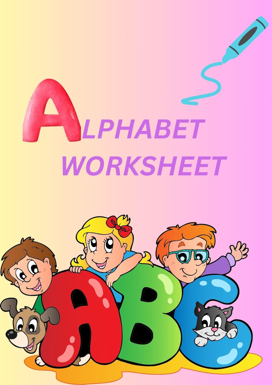 Alphabet Activity Sheets, Alphabet Writing Pages, Trace and Learn ABC ...