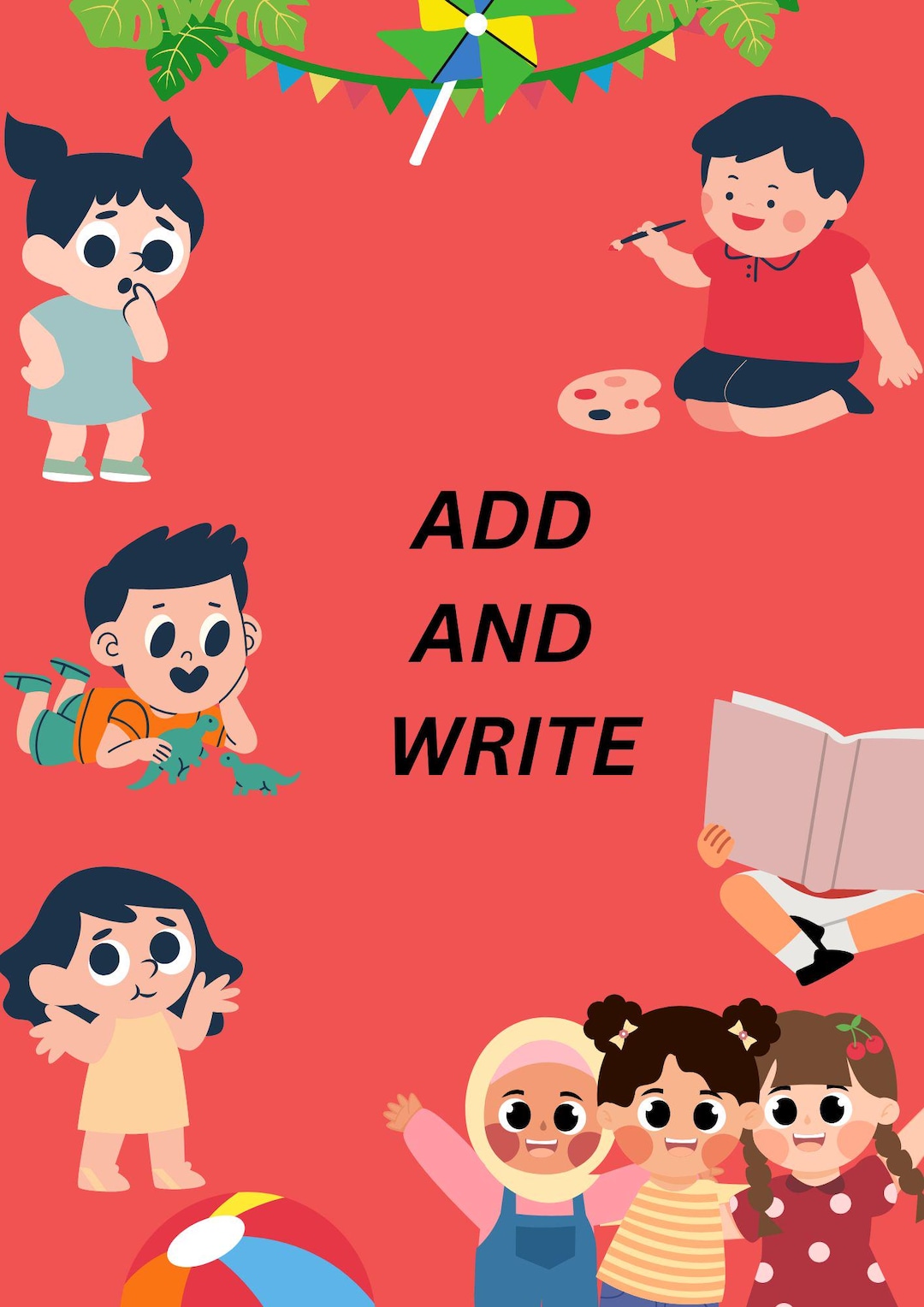 Add and Write Worksheets Printable for Kids/ Math Addition Worksheets ...