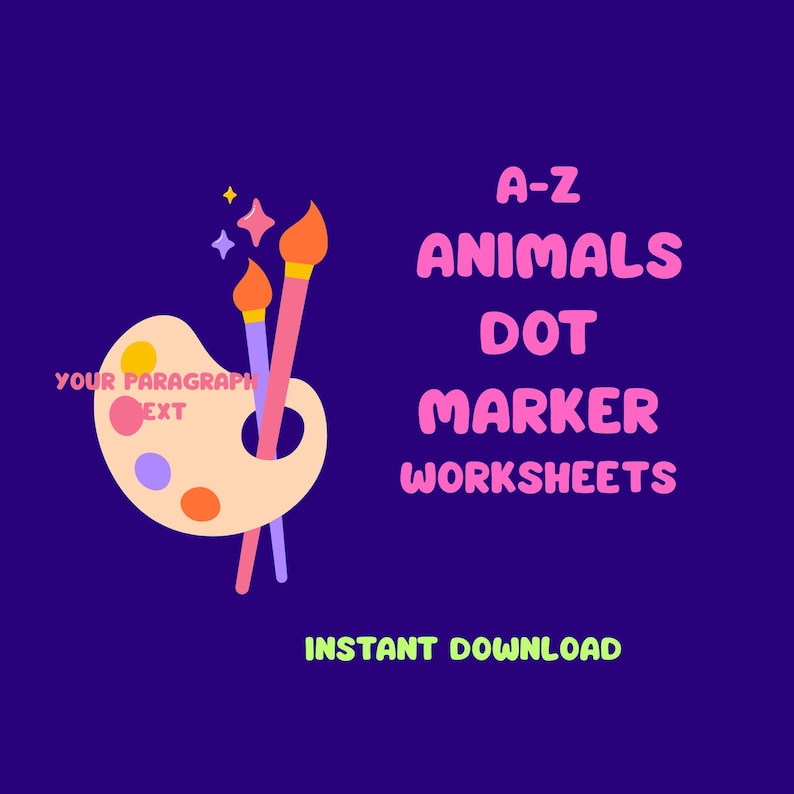 A-Z Animals Dot Marker Worksheets Printable for Kids | Alphabet Art ...