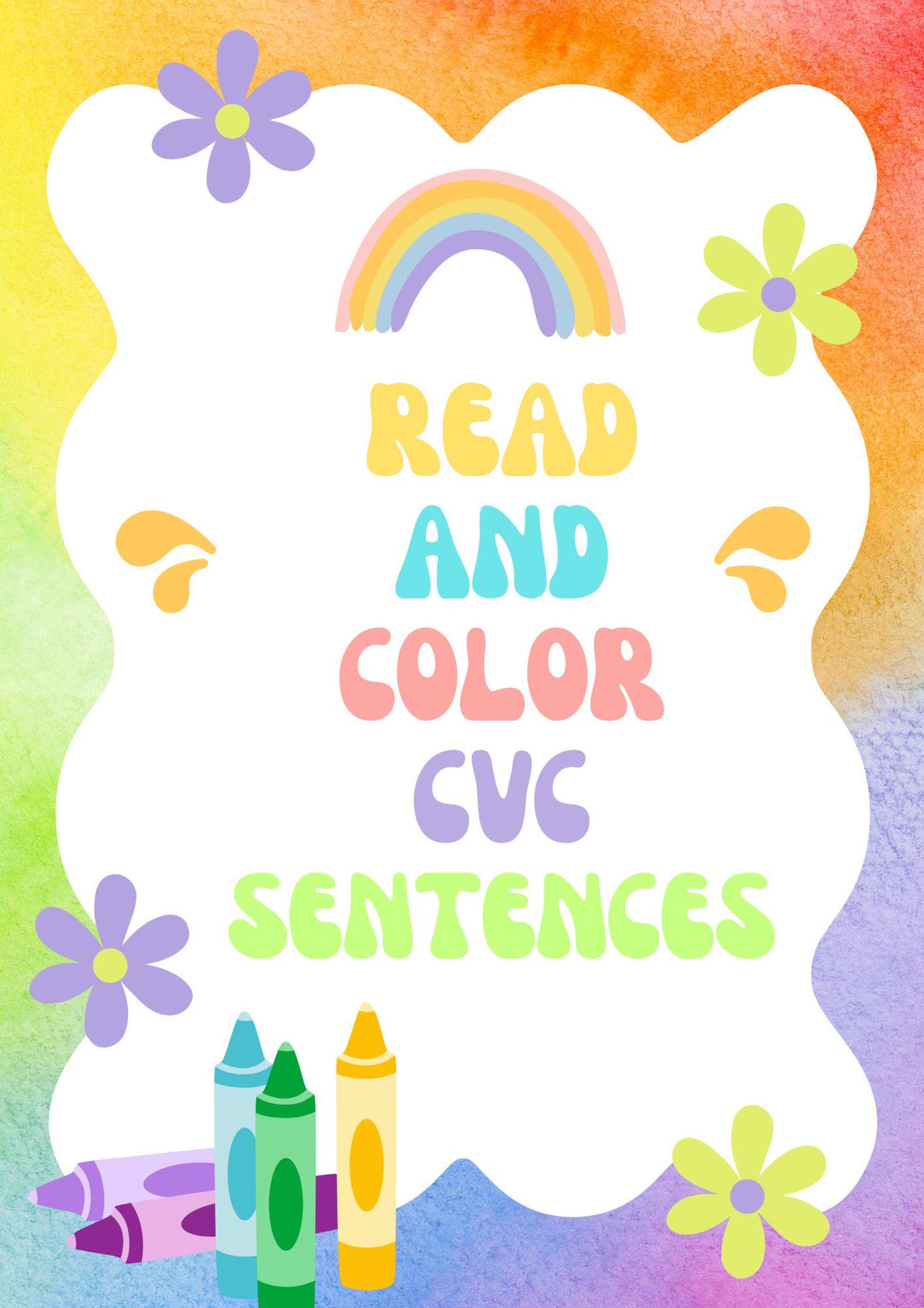 CVC Word Family Reading & Coloring Book Printable for Kids - Etsy