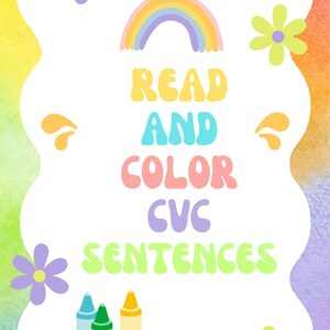 CVC Word Family Reading & Coloring Book Printable for Kids - Etsy