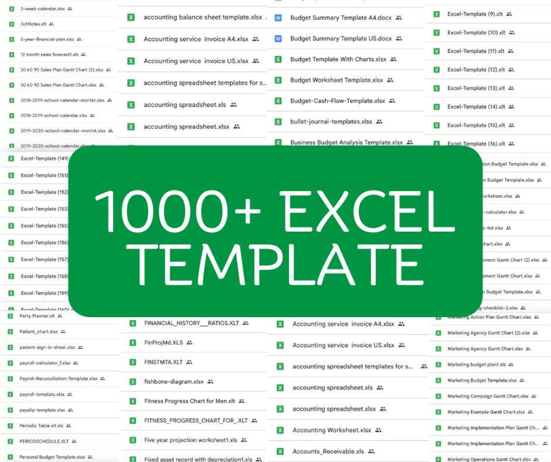 1000+ Excel Collection Bundle | Spreadsheet Templates | Financial ...