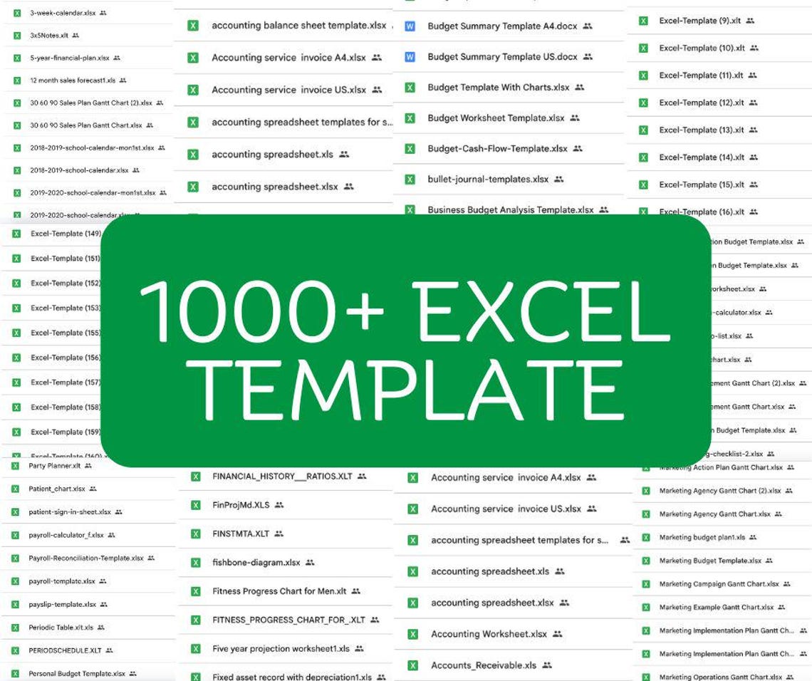 1000+ Excel Collection Bundle | Spreadsheet Templates | Financial ...