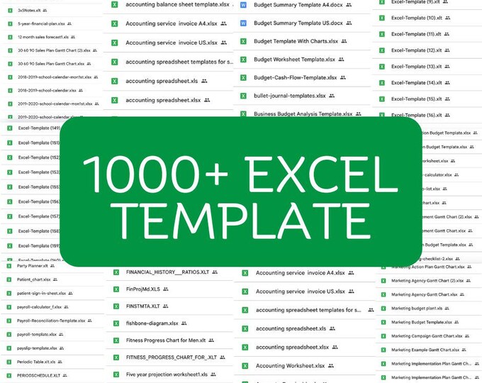 1000+ Excel Collection Bundle | Spreadsheet Templates | Financial ...