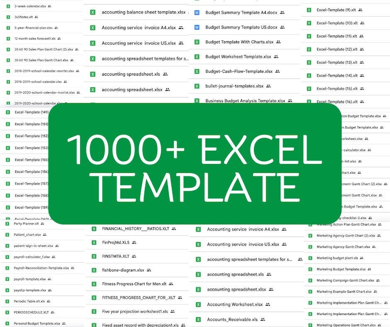 1000+ Excel Collection Bundle | Spreadsheet Templates | Financial ...