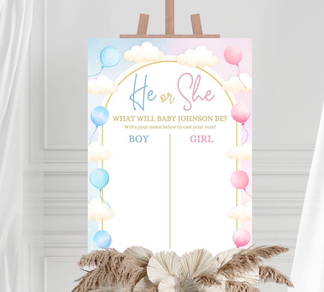 Voting Sign Gender Reveal Party, Boy or Girl What Will Baby Be Sign ...