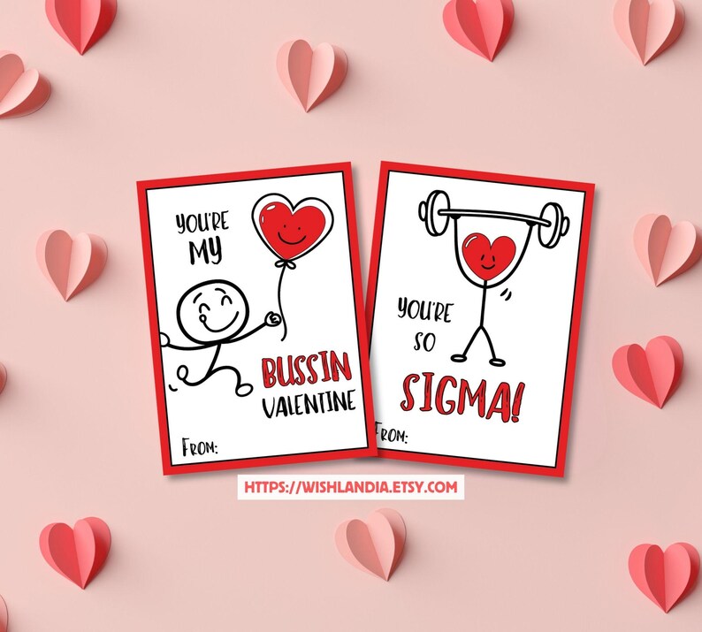 Funny Kids Valentine's Day Cards, Printable Classroom Valentine, Teen ...