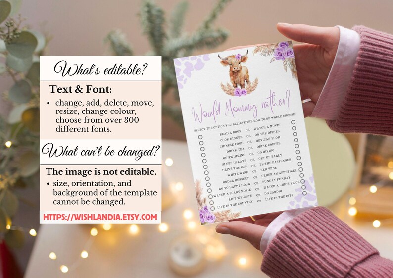 Editable Purple Baby Shower Game Bundle Highland Cow, 60+ Funny Games ...