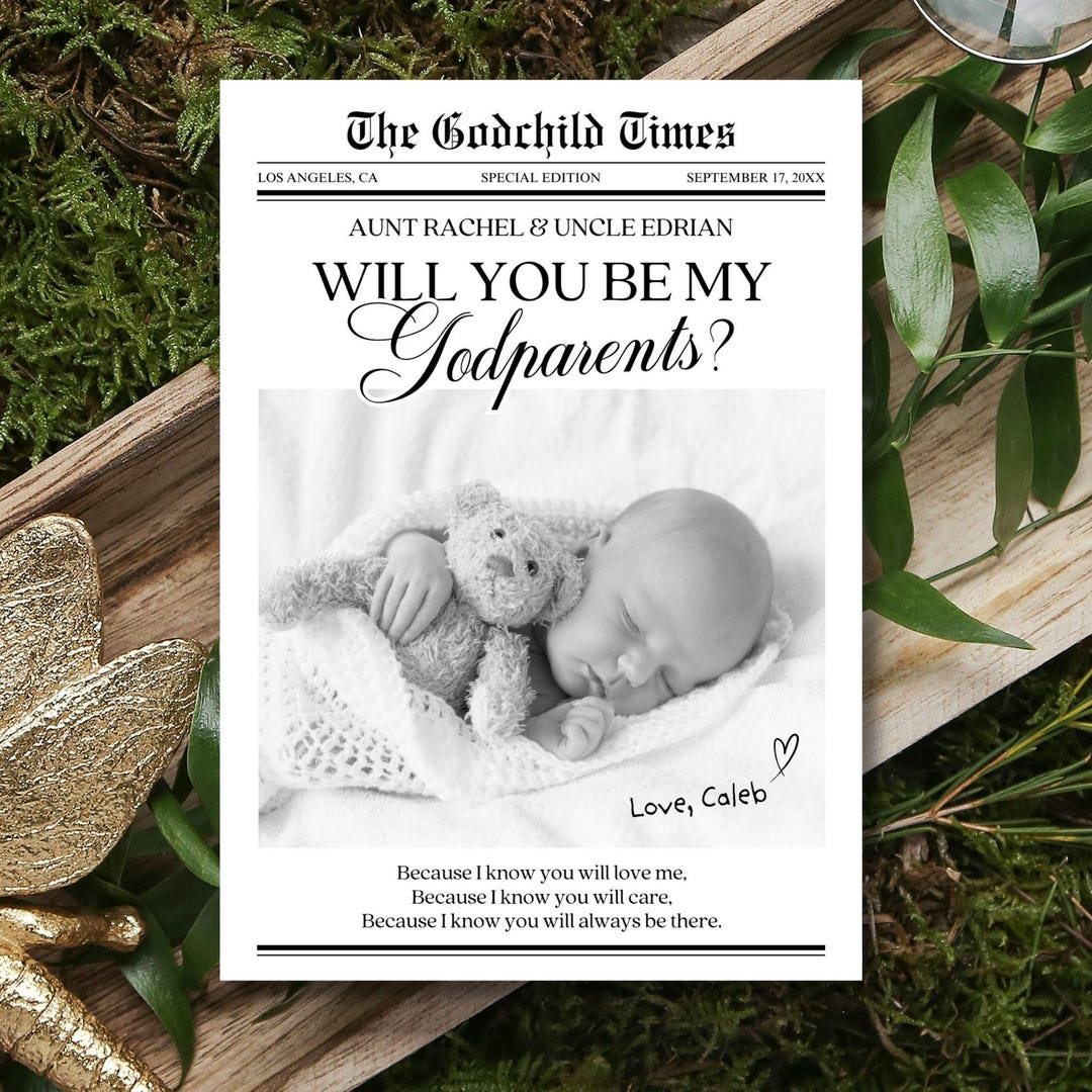 Editable Godparent Proposal Newspaper Style, English & Spanish ...