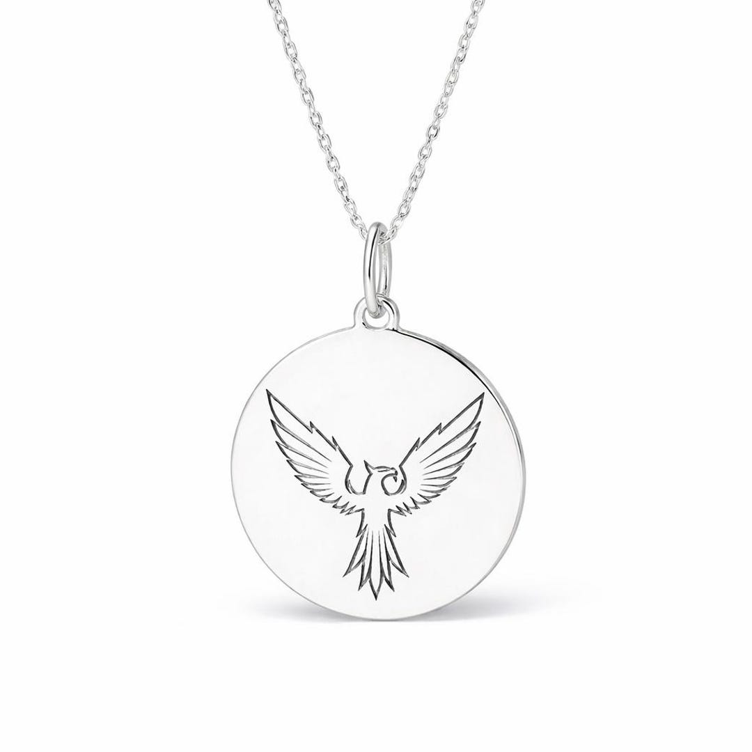 Solid Sterling Silver Phoenix Bird Pendant Necklace – Handmade ...