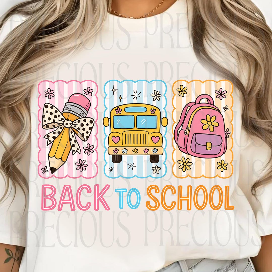 Preppy Back to School Png, Boy Girl School Png, First Day of School Png ...