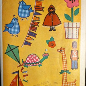 Simplicity 8810 Transfer Pattern (for Applique) 1970 - 9 Children's ...