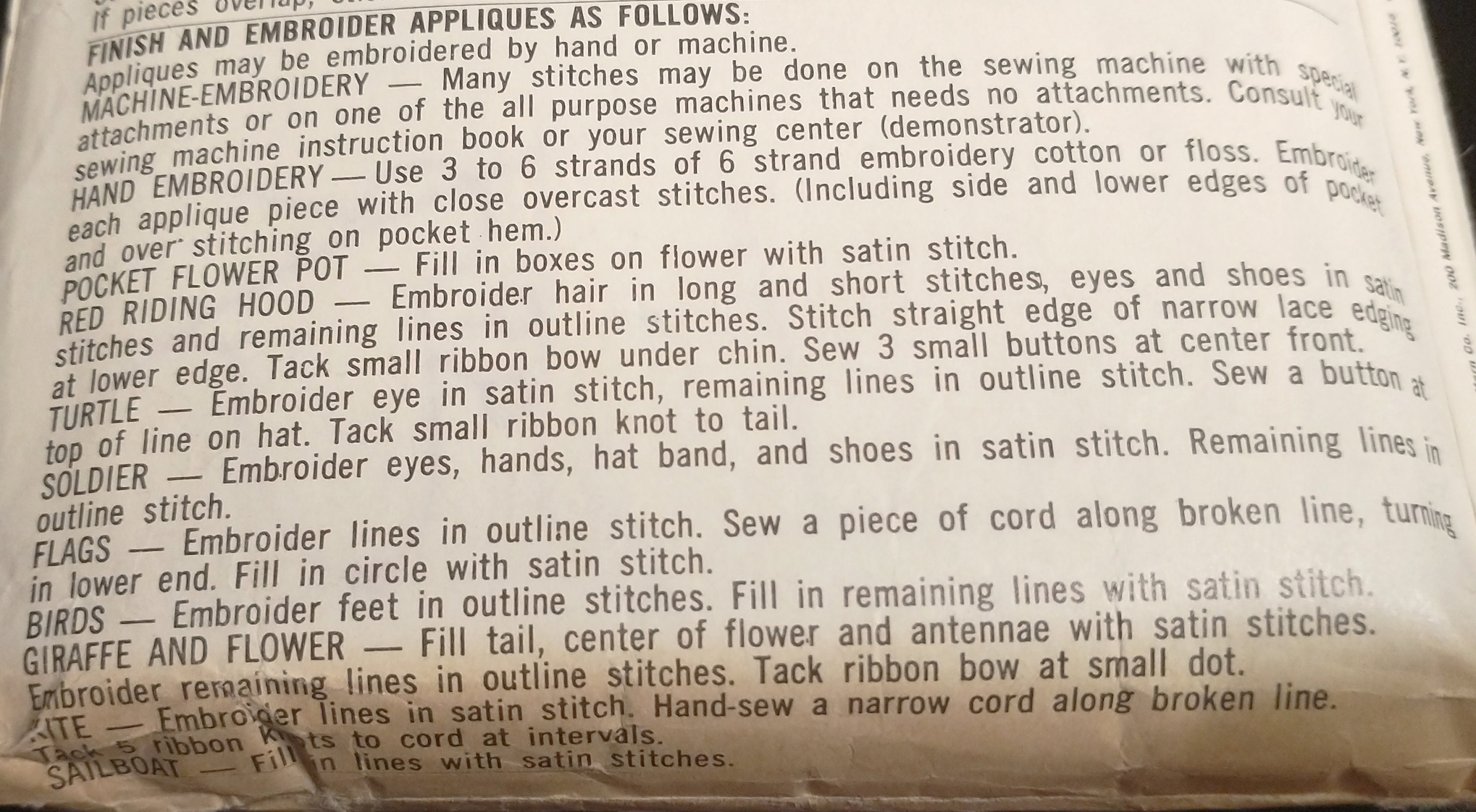 Simplicity 8810 Transfer Pattern (for Applique) 1970 - 9 Children's ...