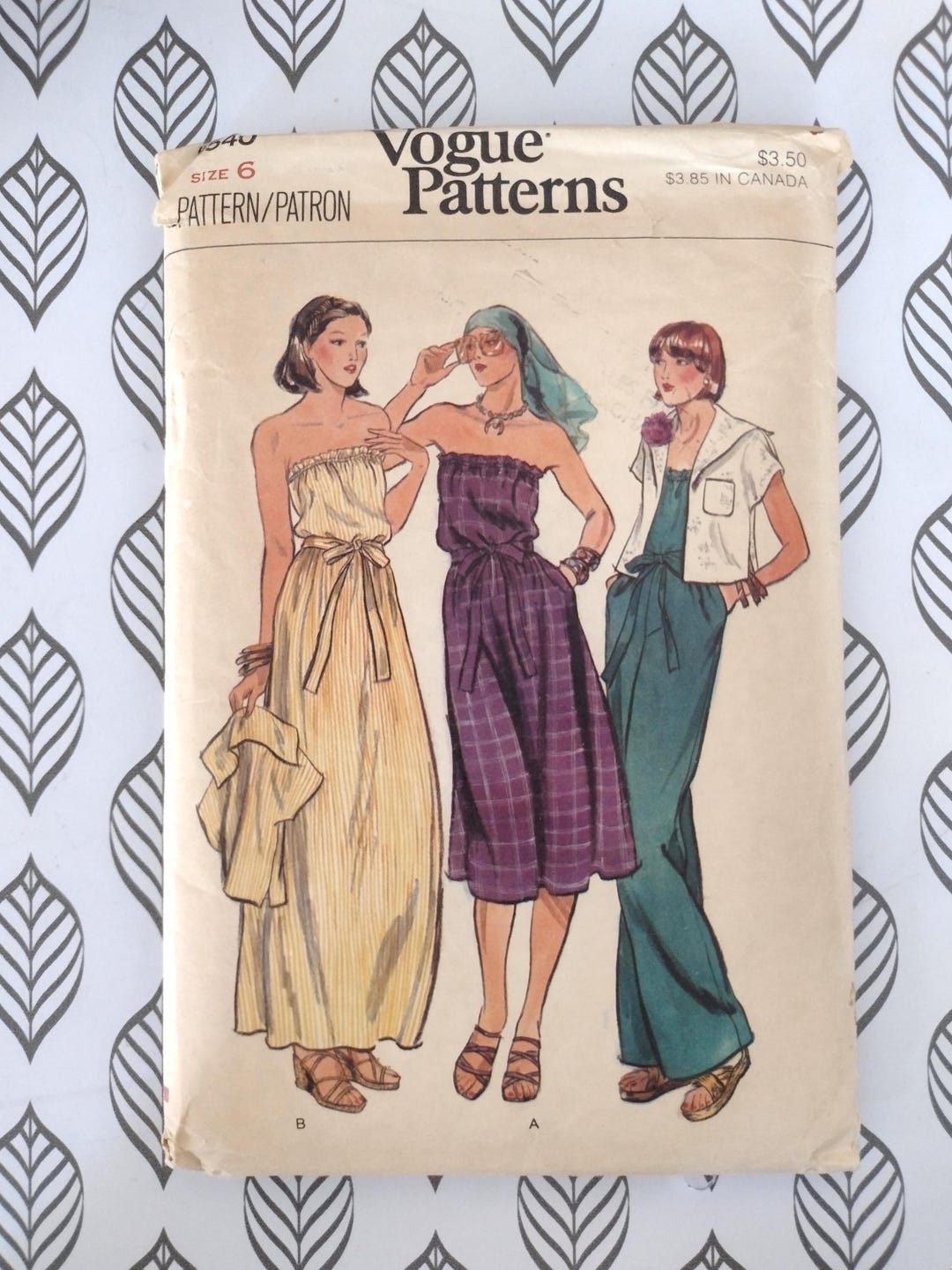 Vogue Pattern 9540 Misses Jacket, Jumpsuit & Dress 1976 Size 6 Cut ...