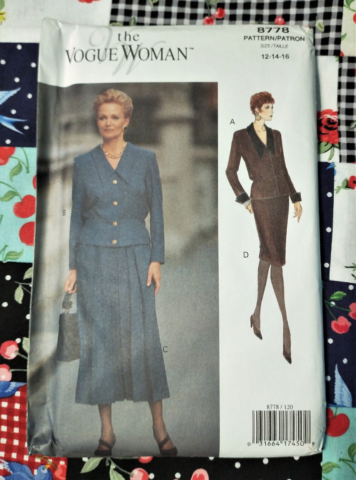 The Vogue Woman 8778 Misses' Top & Skirt 1993 Size 12-14-16 OR 18-20-22 ...