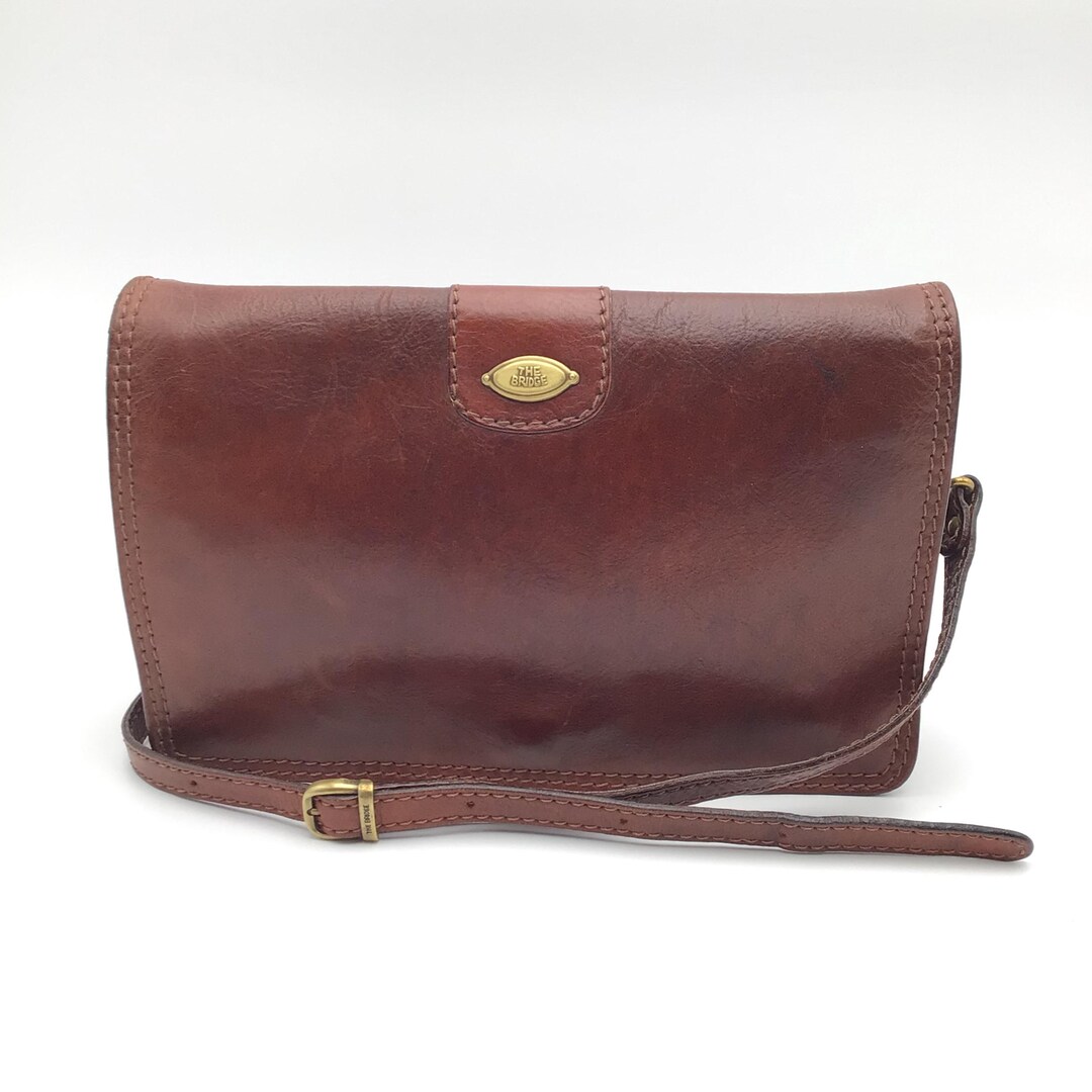 Vintage THE BRIDGE Crossbody Bag | 80s Cognac Leather | Italian Luxury ...