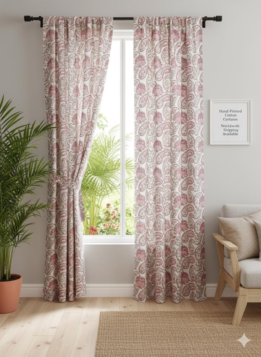 Indian Hand Block Print Curtains – Lightweight Cotton Drapes for Cozy ...
