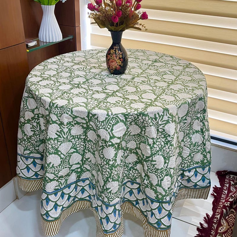 Hand Printed Tablecloth - Etsy